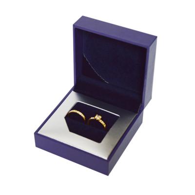 China Ring And Earring Purple Leather Jewelry Box Velvet Insert open flap for sale