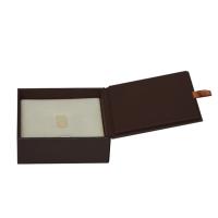 China Brown Square Small Cardboard Jewelry Gift Boxes CMYK Printing With Velvet Ribbon for sale