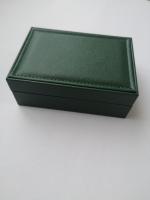 China Green PU Leather Personalised Watch Boxes Handmade Rectangle Green Watch Case Ready To Ship for sale