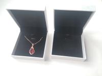 China White Paper Jewelry Gift Boxes Necklace Jewelry Velvet Insert With Hinges for sale