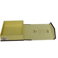 China Sqaure Brown Small Cardboard Jewelry Boxes PMS Printing open flap With Ribbon for sale