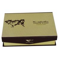 China Sqaure Brown Small Cardboard Jewelry Boxes PMS Printing open flap With Ribbon for sale