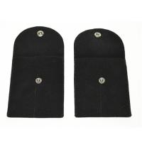 China Small Black Velvet Jewelry Pouches Bag Finished Button Closure 80*80mm for sale