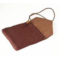 China Personalized Brown Small Silk Jewelry Pouches Foam Filled Self Tied Rope for sale