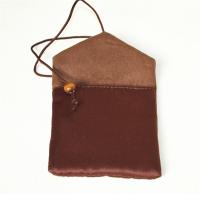 China Personalized Brown Small Silk Jewelry Pouches Foam Filled Self Tied Rope for sale