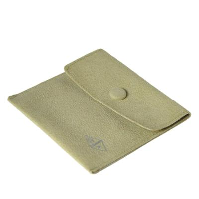 China Microfiber Custom Velvet Jewelry Bags Morandi Green For Pendant Necklace for sale