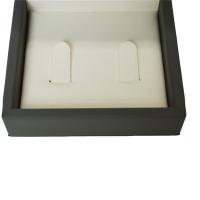 China White Grey Leather Jewelry Box 5*5*4cm CMYK Personalised Leather Ring Box for sale