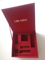 China High-end custom Magnetic Velvet Cardboard Paper Gift Boxes With Ribbon Closure for sale