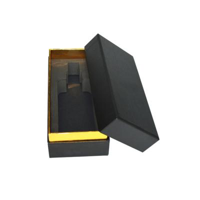 China Black Gold Paper Cardboard Perfume Skin Care Shampoo Bottle Box Eva Insert for sale