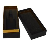 China Black Gold Paper Cardboard Perfume Skin Care Shampoo Bottle Box Eva Insert for sale
