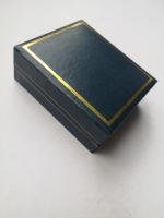 China Cufflinks Paper Jewelry Gift Boxes Blue Leatherette Velvet Insert With Edges for sale