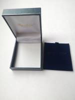 China Cufflinks Paper Jewelry Gift Boxes Blue Leatherette Velvet Insert With Edges for sale