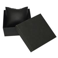 China CMYK Printing Cardboard Watch Boxes Leather Pillow Insert Black Watch Gift Box for sale