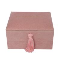 China Pink Velvet Jewelry Gift Boxes Pendant Braceclet Necklace Insert Design for sale