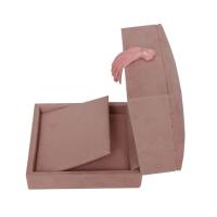 China Pink Velvet Jewelry Gift Boxes Pendant Braceclet Necklace Insert Design for sale