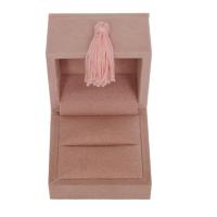 China Mini Pink Velvet Jewelry Gift Boxes Packaging Open Flap Ring Insert for sale