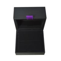 China Plsatic Black Paper Leather Gift Box Ring Earring Pendant Jewelry ribbon for sale
