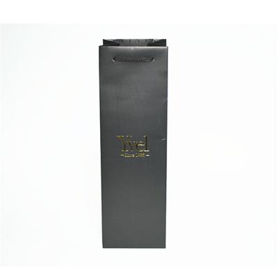 China Rope Handle UV Gift Wine Bottle Paper Bags Printing Gold Logo for sale