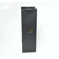 China Rope Handle UV Gift Wine Bottle Paper Bags Printing Gold Logo for sale