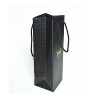 China Rope Handle UV Gift Wine Bottle Paper Bags Printing Gold Logo for sale
