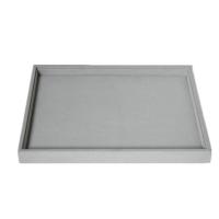 China Personalized Wooden Jewelry Display Trays Microfiber MDF Pure Grey for sale