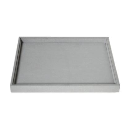 China Personalized Wooden Jewelry Display Trays Microfiber MDF Pure Grey for sale
