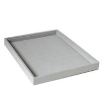 China Personalized Wooden Jewelry Display Trays Microfiber MDF Pure Grey for sale