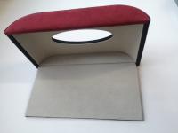 China High-End Custom Microfiber Car Leather Tissue Box Holder Handmade With Metal Tag Stick for sale