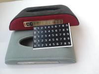 China High-End Custom Microfiber Car Leather Tissue Box Holder Handmade With Metal Tag Stick for sale