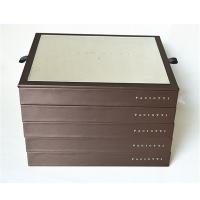 China Brown Retro Silk Leather Jewelry Display Trays For Rings Necklace Pendant for sale
