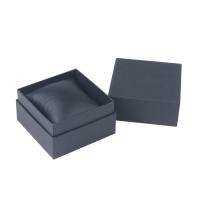 China Recycled Black Paper Watch Box 95*95*75mm Single Watch Gift Box Leather Pillow for sale