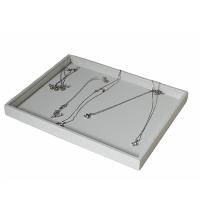 China White Jewelry Display Tray PU Leather MDF Wood Customized Pendant Display Tray for sale