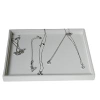 China White Jewelry Display Tray PU Leather MDF Wood Customized Pendant Display Tray for sale