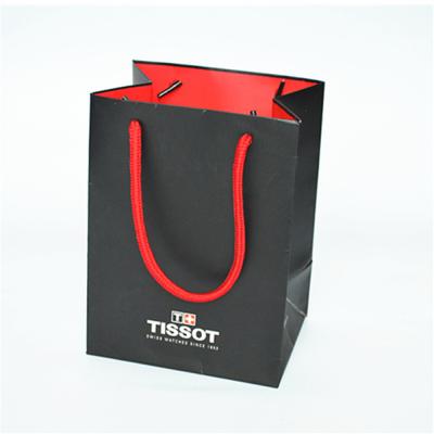 China Hook Handle Custom Printed Kraft Bags Matte Coated Paper Gift Bags For Jewelry for sale