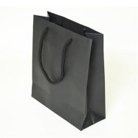 China Matte Black Custom Recycled Paper Gift Bags Personalized With Hook Rope for sale