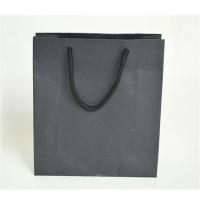 China Matte Black Custom Recycled Paper Gift Bags Personalized With Hook Rope for sale