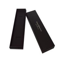 China Cardboard Rectangle Jewelry Gift Box Black Leather Watch Insert Elastic Deisgn for sale