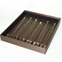 China PU Leather Custom Bracelet Display Tray Brown MDF Necklace Display Tray for sale