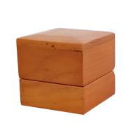 China Orange Earring MDF Wooden Jewelry Gift Box White Leather Insert for sale