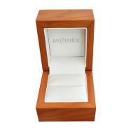 China Orange Earring MDF Wooden Jewelry Gift Box White Leather Insert for sale