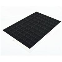 China Leatherette Small Velvet Jewelry Tray 70 Grids Cufflink Black Jewelry Display Tray for sale