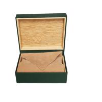 China Green Leather Travel Custom Watch Display Case Handmade Velvet Insert for sale