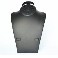 China PU Black Leather Necklace Bust Jewelry Display MDF customized Logo for sale