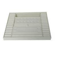 China Trapezoid Custom Jewelry Tray MDF White Leather Ring Tray Printing Logo for sale