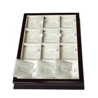 China Glossy Wooden Custom Jewelry Tray Cardboard MDF Velvet Ring Display Tray for sale