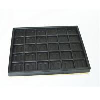 China Black PU Leather Foam Custom Jewelry Tray 24 Grids MDF Jewellery Ring Display Tray for sale