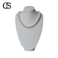 China White Jewelry Leather Necklace Bust Display Stand MDF 25cm Height for sale