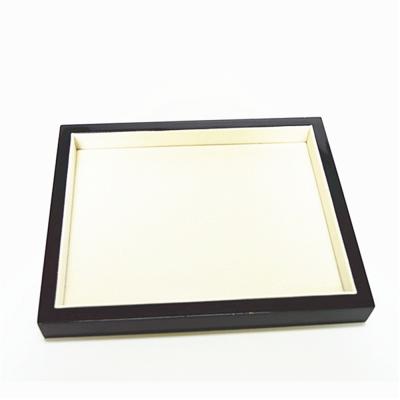 China Glossy Black Velvet Jewelry Display Tray Organizer Embossed Logo for sale