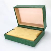 China Luxury Green Personalised Watch Boxes Leatherette Paper velvet pillow insert for sale