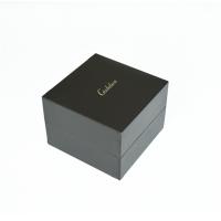 China Square Custom Watch Display Case Black Leatherette Paper Wrist Watch Storage Box for sale